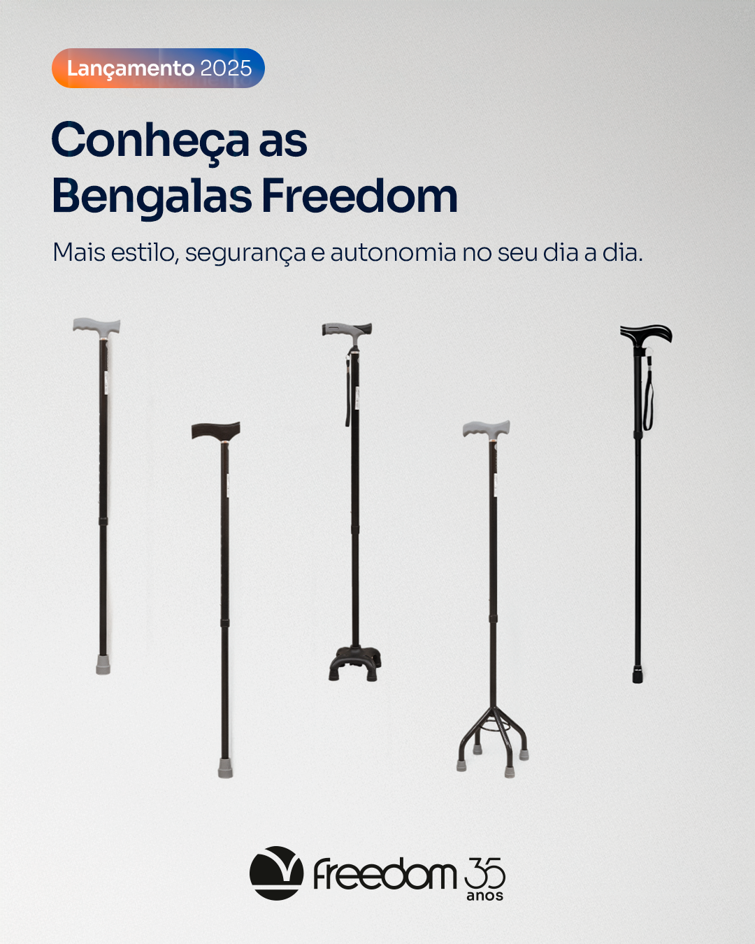 Bengalas Freedom: design, conforto e autonomia em cada detalhe - Freedom